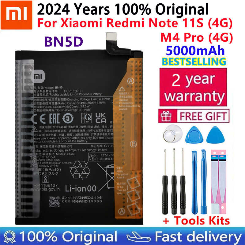 2024 4 Years 100% Original New Xiao Mi 5000Mah Bn5d Battery For Xiaomi ...