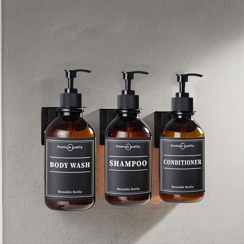 500ml Shampoo Conditioner Bodywash DIspenser Bottle Wall Mounted ...