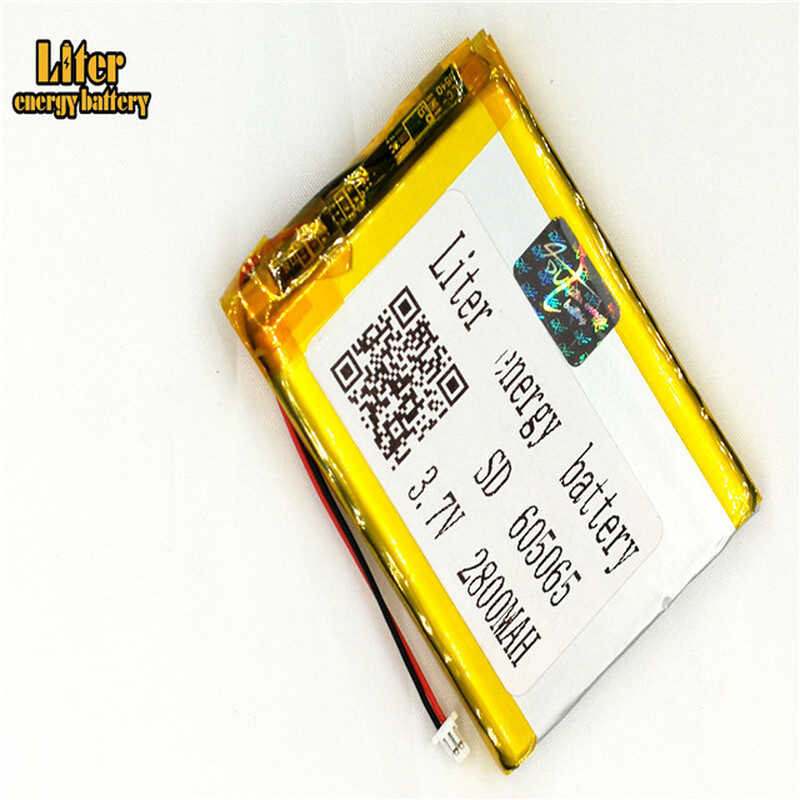 1.0Mm 2Pin Connector 605065 2800Mah 3.7V Rechargeable Li-Polmer Pack ...