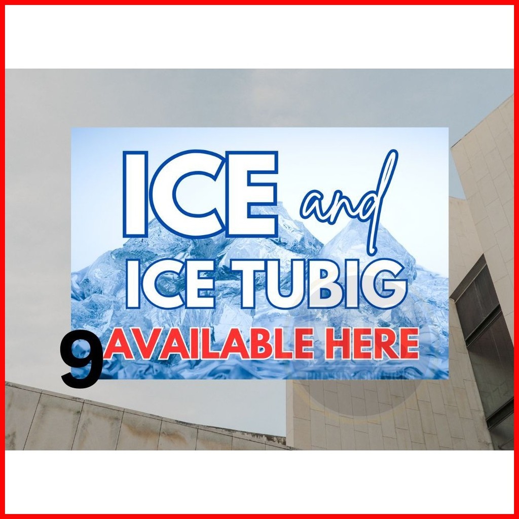 Ice Yelo Ice Tubig Ice Candy Signage (Laminated Signage and Waterproof ...