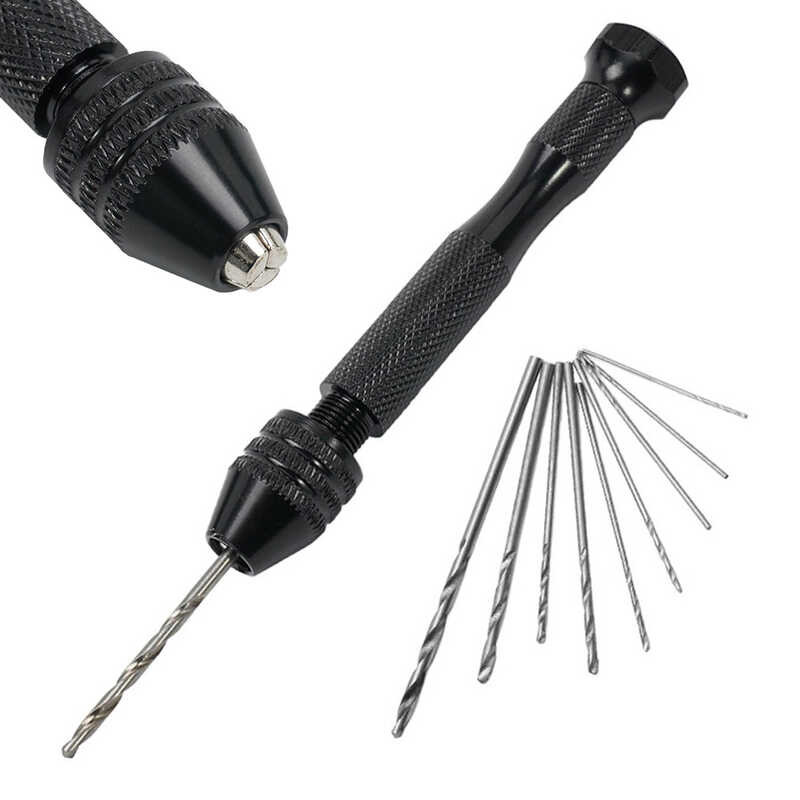 Black Mini Hand Drill Gamit Ang 0.8Mm-3.0Mm Drill Bits Set Para Sa ...