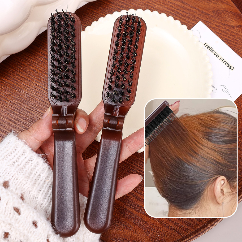 Amber Portable Boar Bristle Combs - Straight Curly Hair Dual-use New ...