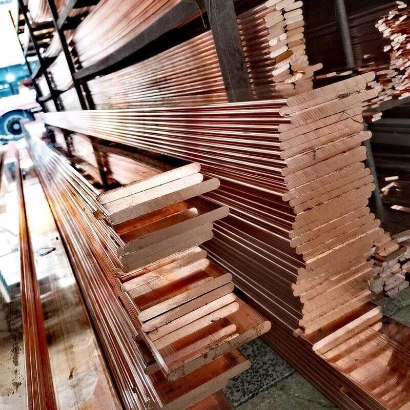 Copper pure red flat tinned ground wire, copper bar, grounding bus ...