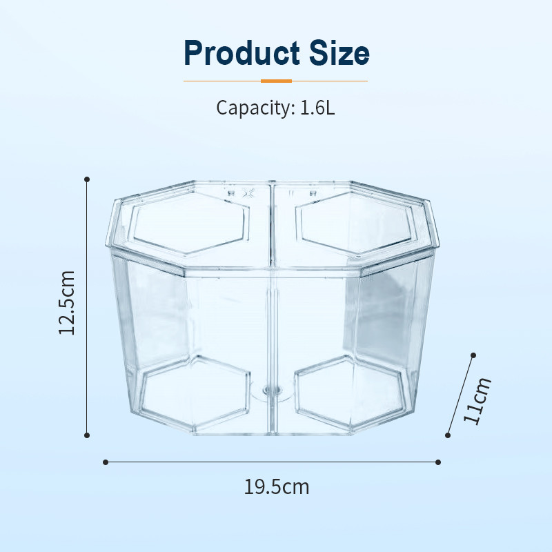 【DDC AQUA】 Aquarium Double Betta Fish Tank Dual BettaHex Clear Tank ...