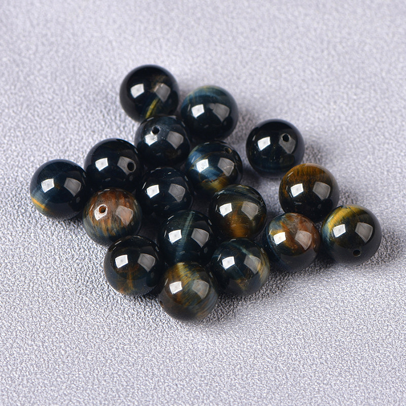 5A Natural Rainbow Tigerite Tiger Eye Stone Single Bead DIY Beads ...