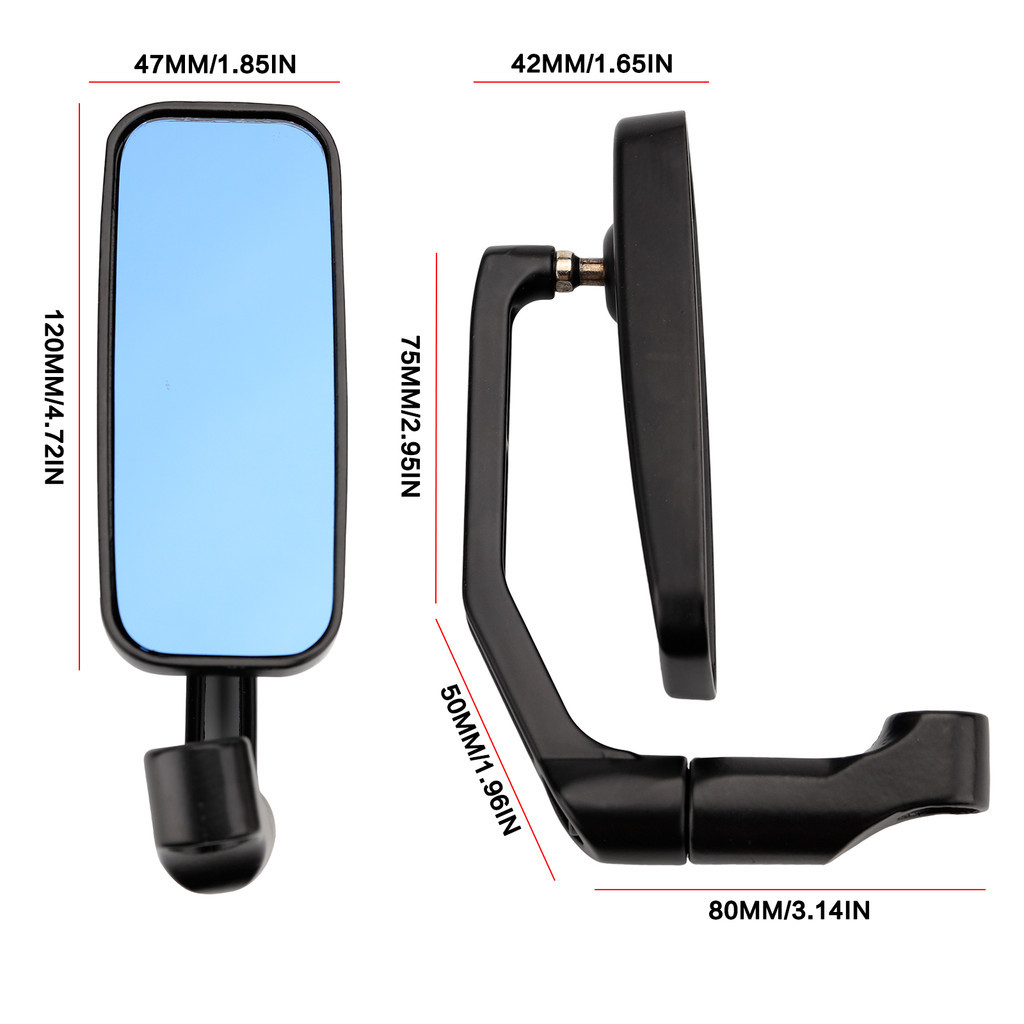Universal Motorcycle Aluminum Rear View Side Mirror Rear Mirror ...