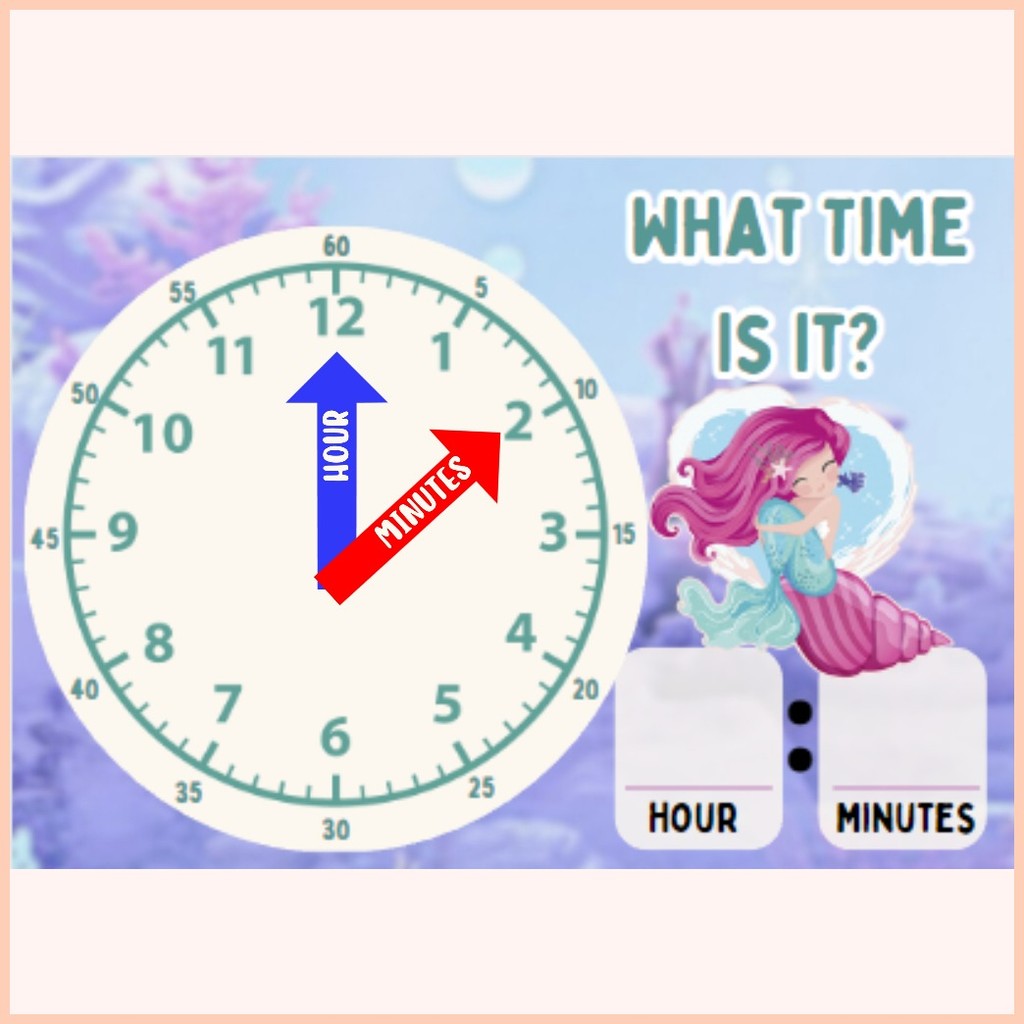 Clock Telling Time Laminated | Educational Activity for Kids | A4 Size ...
