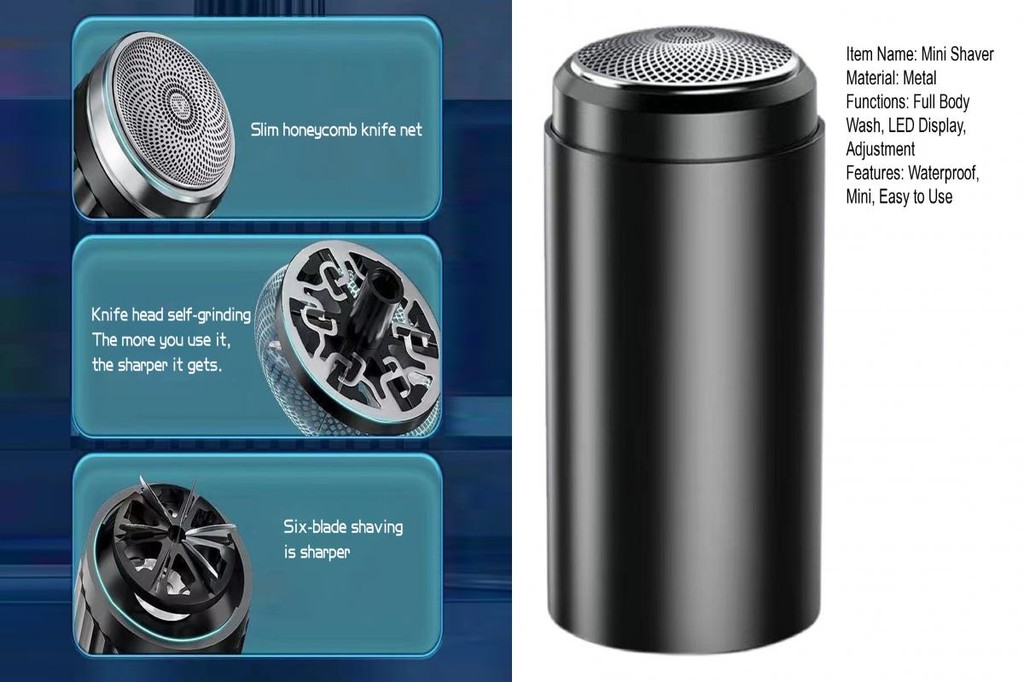 Wet Dry Shaver Micro-vibration Shaver Portable Mini Electric Shaver Usb ...