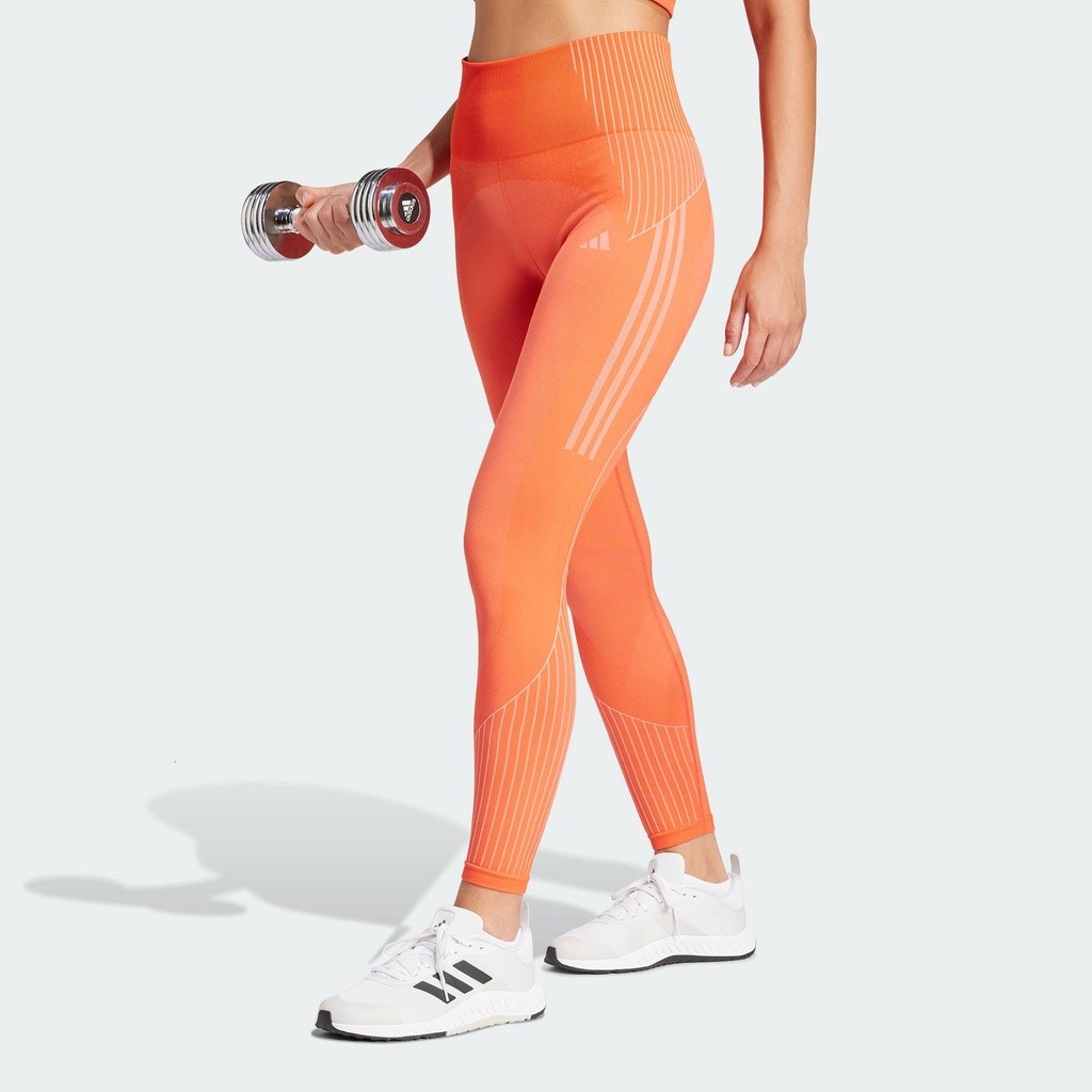 adidas Training Seamless Branded 7/8 Leggings Women Orange IA1942 ...