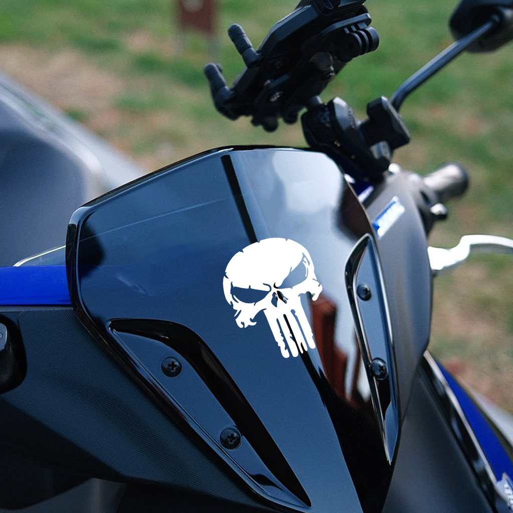 Cartoon Skull Punisher Sticker Reflective Waterproof Vinyl Decal for ...