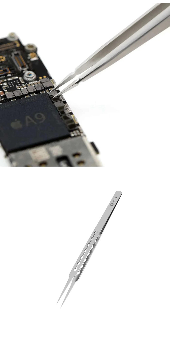 2UUL TW21 TW22 Non-magnetic Stainless Hollow Stencil Tweezers PCB Board ...