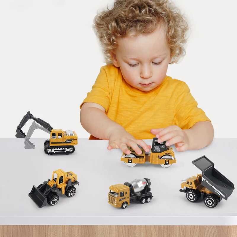 Alloy 6pcs/set Engineering Truck Classic Construction Model Vehicle ...