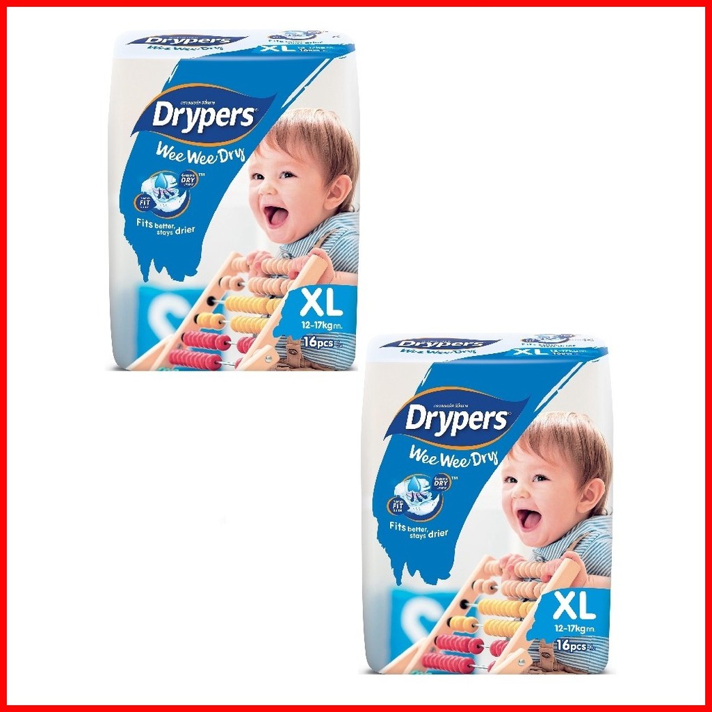 Drypers Wee Wee Dry Diaper XL 16 Pack Of 2 | Shopee Philippines