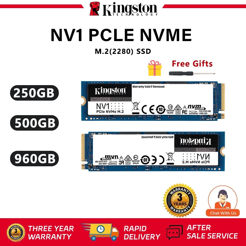 Kingston NV1 M.2 Nvme SSD 250GB 500GB 1TB PcIe 2280 Solid State Hard ...