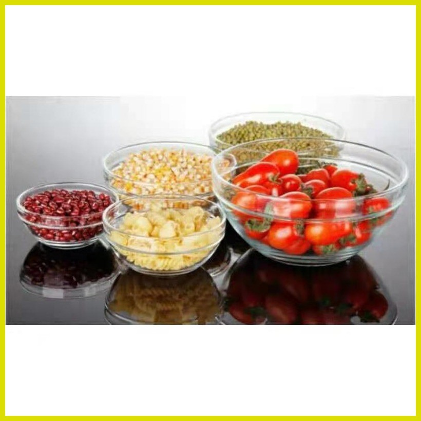 Professional 5 in 1 Colorful Storage Glass salad Bowl Set ( Ramdom ...