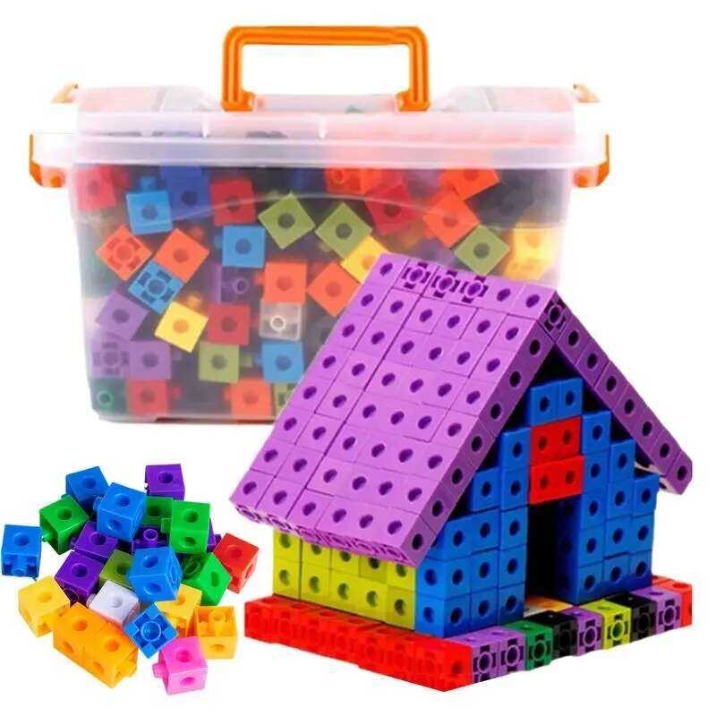 100Pcs Connected Cube Toys For Mathematical Counting Plastic Counting ...