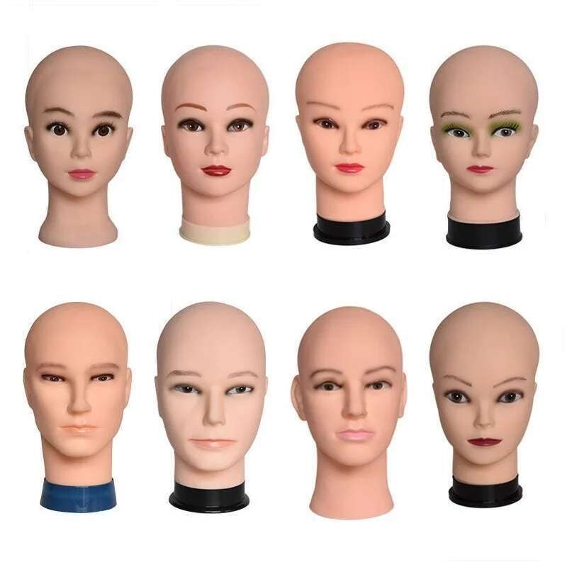 PVC Soft Bald Mannequin Holder Para sa Paggawa ng Hair Styg Wigs at Hat ...