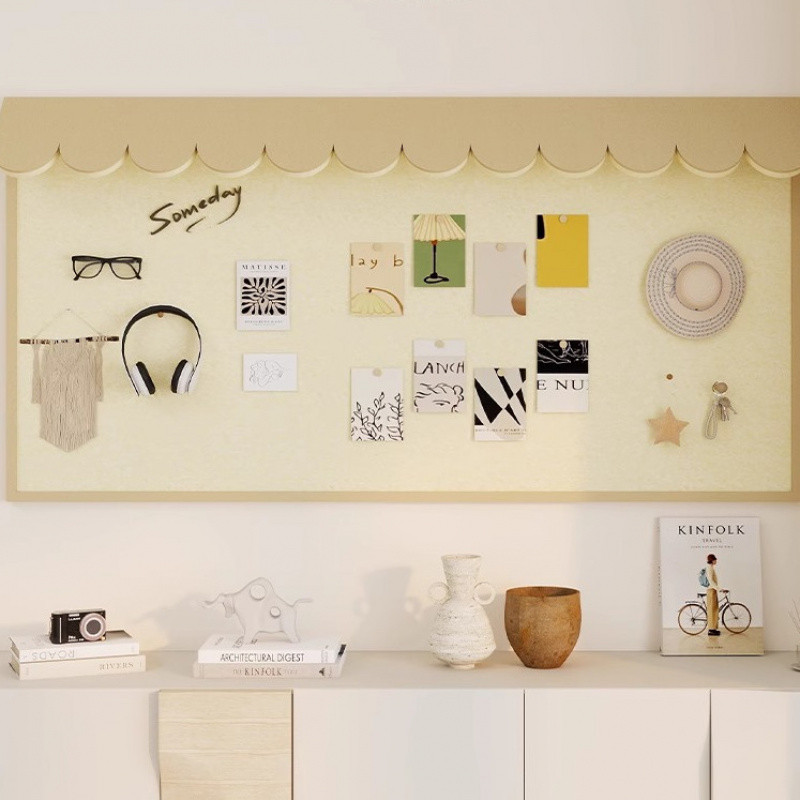 [Retro High-End Sense]3D Felt Board Photo Wall with Eaves｜Custom Cork ...