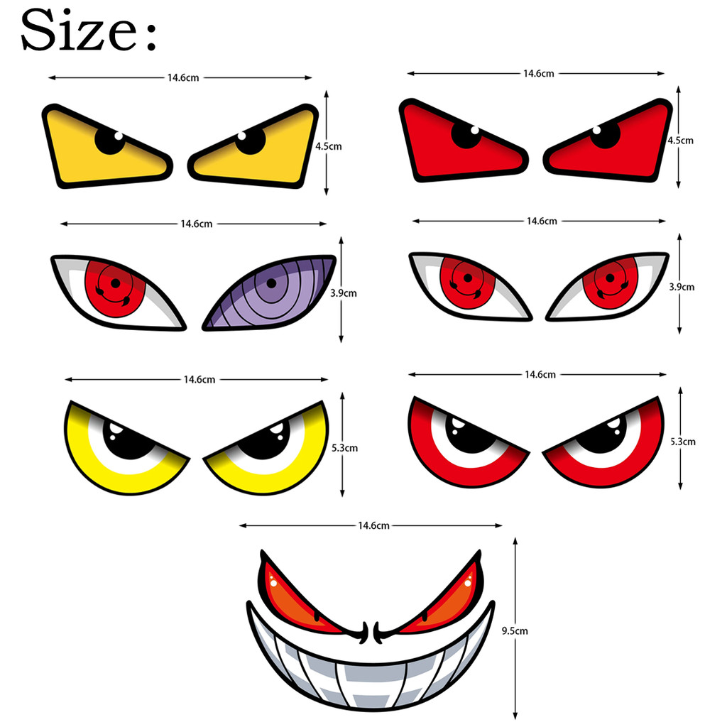 Comic Eye Motorcycle Reflective Sticker Decoration Helmet Print Car ...