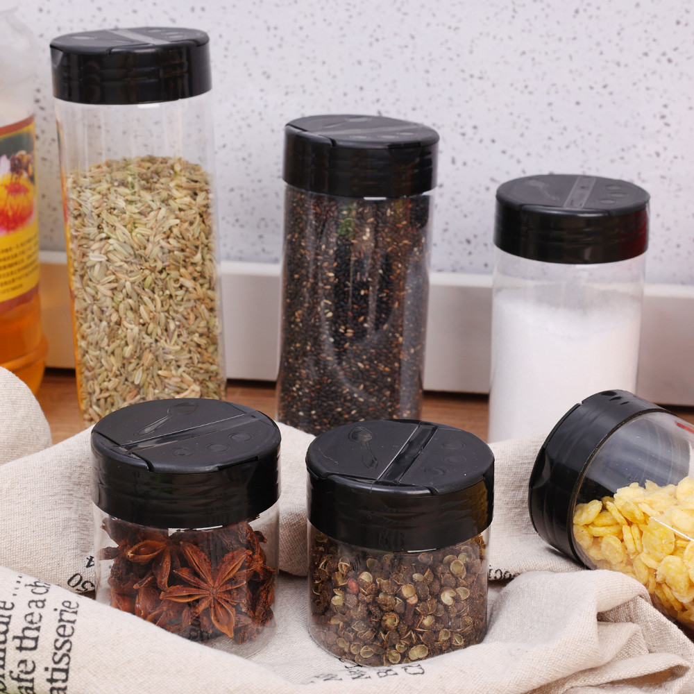 Portable Transparent Plastic Spice Jar with Shaker Lids - Kitchen ...