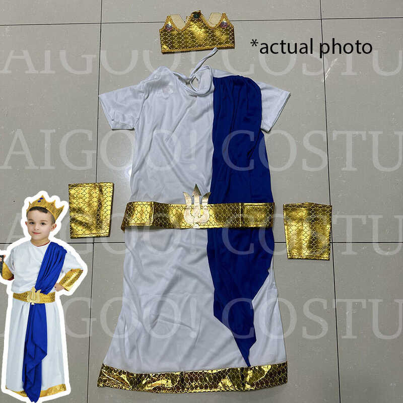 Costume Boys Poseidon Greek Mythology God Cosplay For Kids United ...