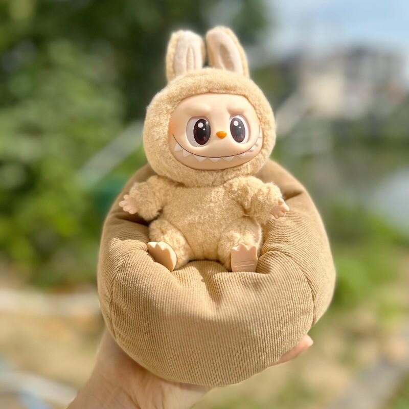 17CM Labubu Doll Sleeping Bed Labubu Clothes Accessories and Lazy Sofa ...