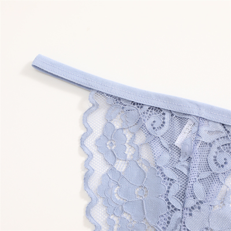 FINETOO Lace Thong for Women Seamless Lingerie Ice Silk Underwear T ...
