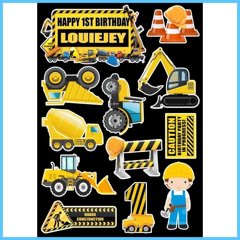 CONSTRUCTION THEME Printable Cake Topper | Shopee Philippines