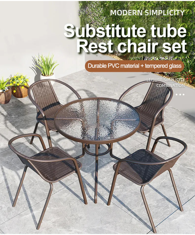 MC Outdoor tables and chairs tempered glass table small Glass table ...