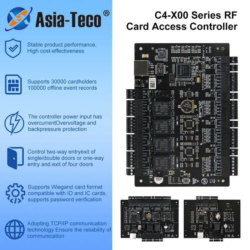 C4-100 Zkteco C4-200 C4-400 One Two Four Door Lock Controller Panel RFID Tcp Lan Access Control ...