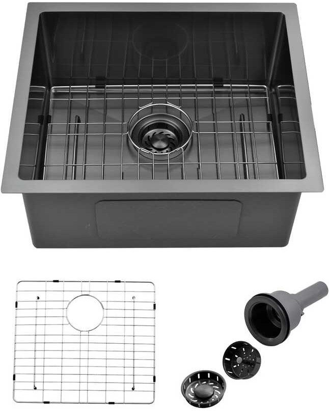20 Inch Sink, Xiiwin 20x17 Inches 16 Gauge Gunmetal Black Stainless ...