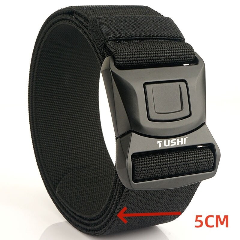 5.0CM Wide Men Belt Nylon Waist Belts Quick Release Metal Buckle ...