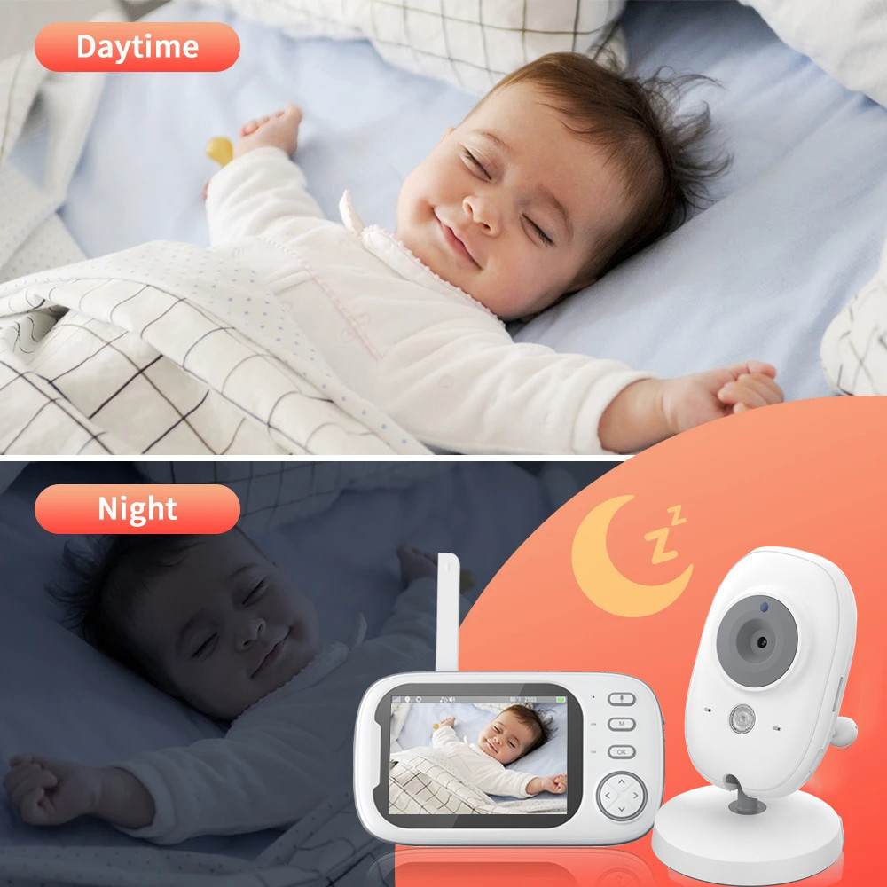 3.5 Inch Baby Monitor With Camera LCD Electronic Babysitter Wireless 2 ...