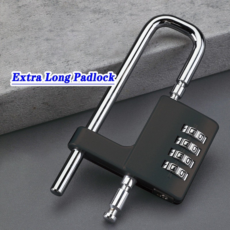 8 Gears Retractable Padlock 4 Digits Combination Lock Heavy Duty ...