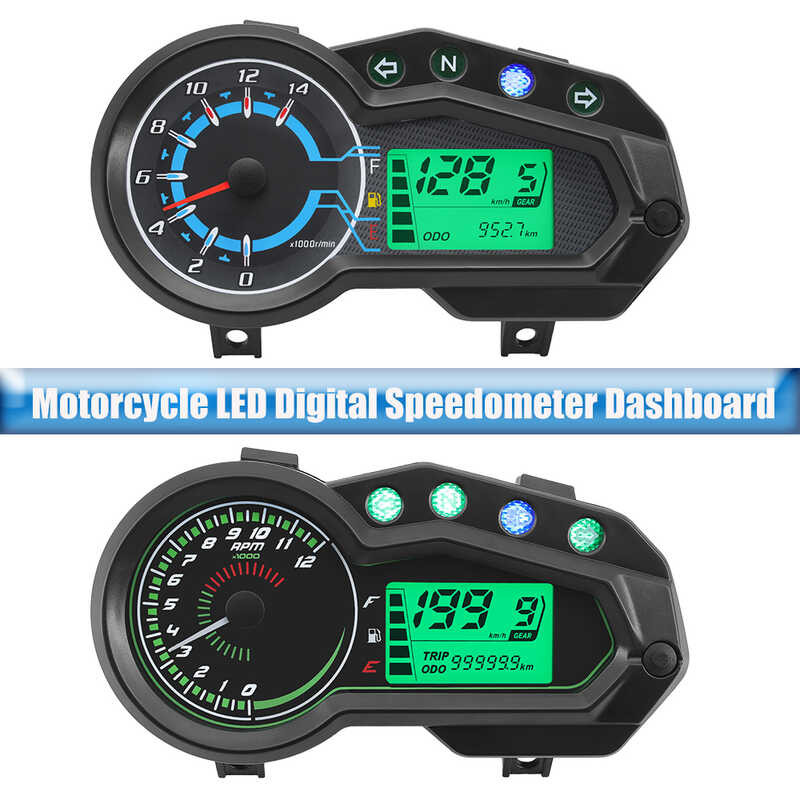 Universal ☆ Motorcycle Instrument RPM Speed Display LED Oil Gauge ...