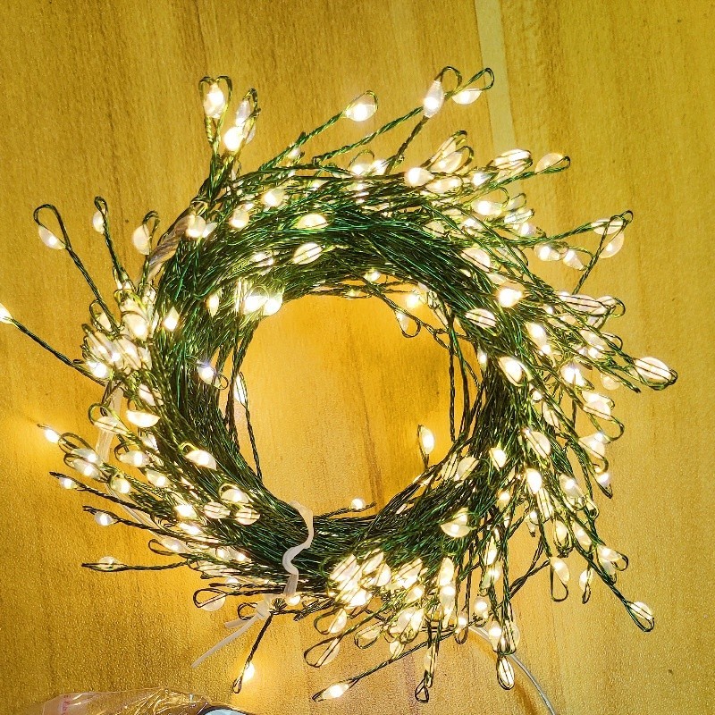 LED Firecracker Lights 3m/6m Plug in Christmas Lights Green Wire Warm ...