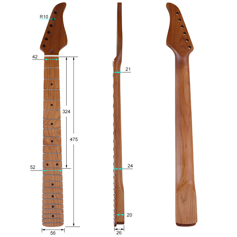 1 Piece Suhr Style Electric Guitar Neck Roasted Maple 22 Frets Guitar ...