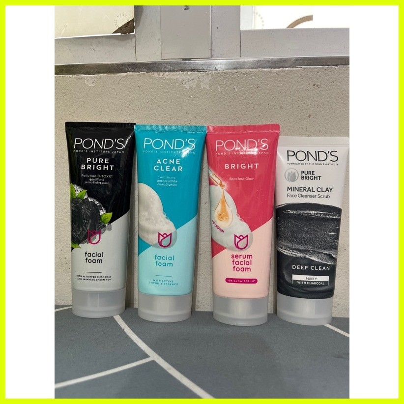 Ponds Pure Bright/Acne Clear/Bright facial foam/Cleanser 100g | Shopee ...