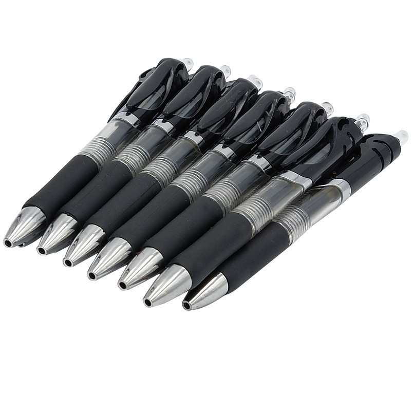 12Pcs/Set Press Gel Pen 0.5mm Black Quick Drying Ballpen Signature Pen ...