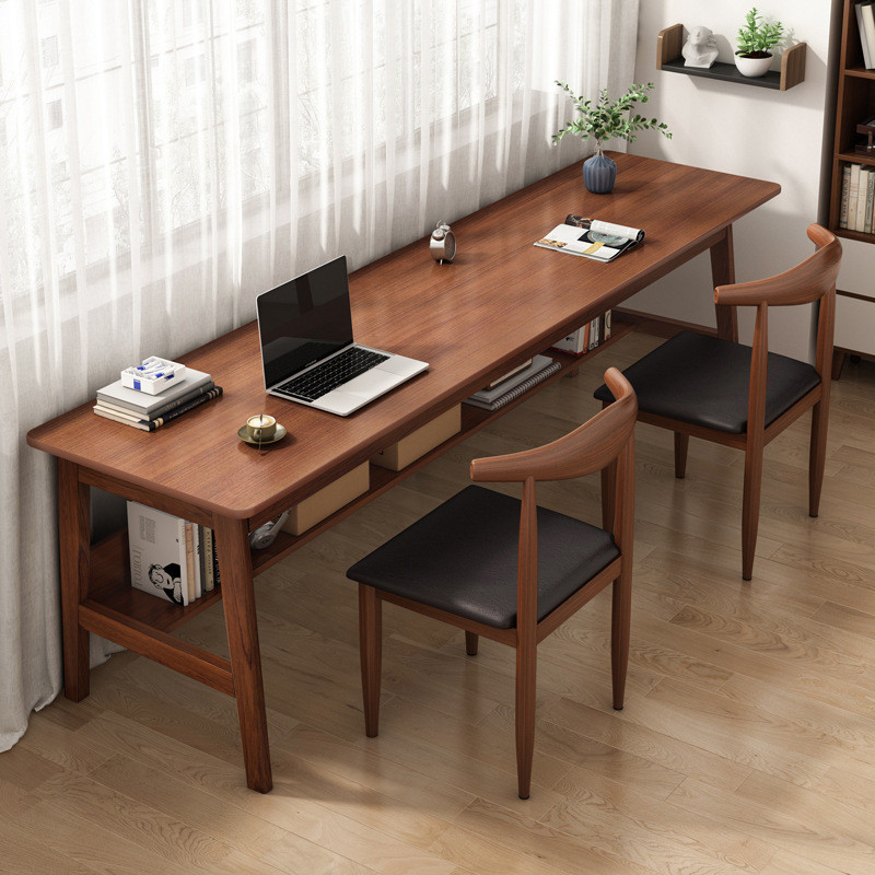 Extended 2m 2 Double Desk Household Solid Wooden Legs Table Workbench ...