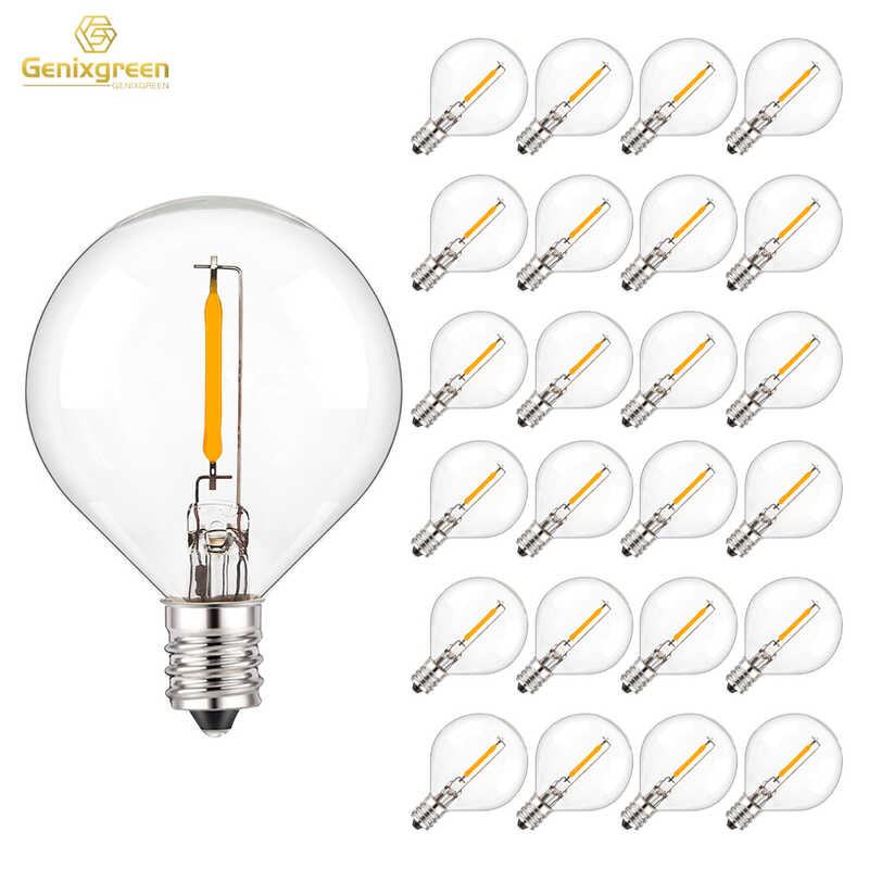 50PCS G40 LED String Replacement Bulbs E12 220V Mini Globe Light Bulb ...