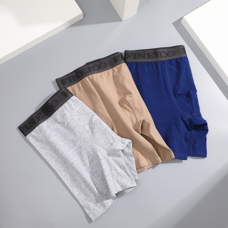 FINETOO Pure Cotton Briefs for Men Breathable Underwear Medium Boxer ...