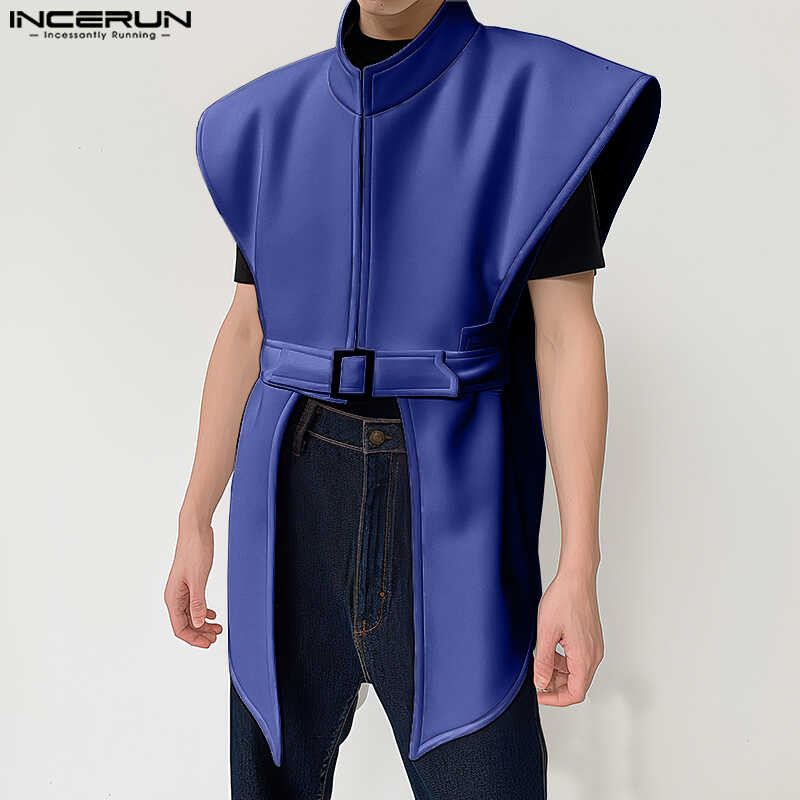 Mens INCERUN Sleeveless Stylish Metal Buckle Versatile Zip Design ...