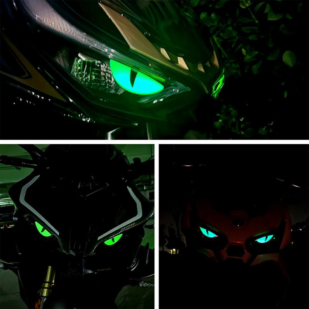Luminous 3D Devil Eye Car Stickers - Night Collision Avoidance Electric ...