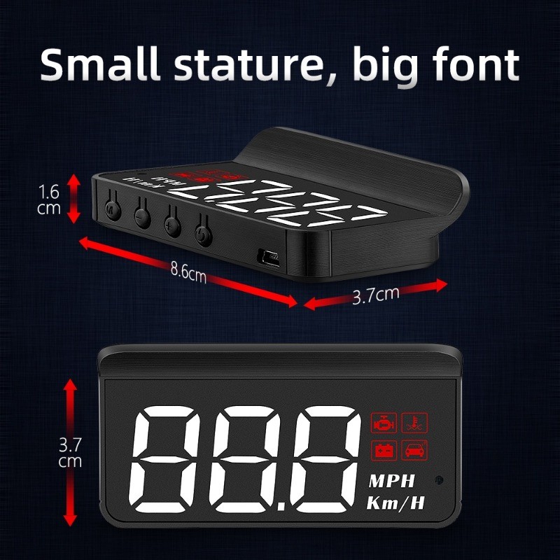 M3 Car HUD Universal Head Up Display Portable OBD2 Speedometer Voltage ...