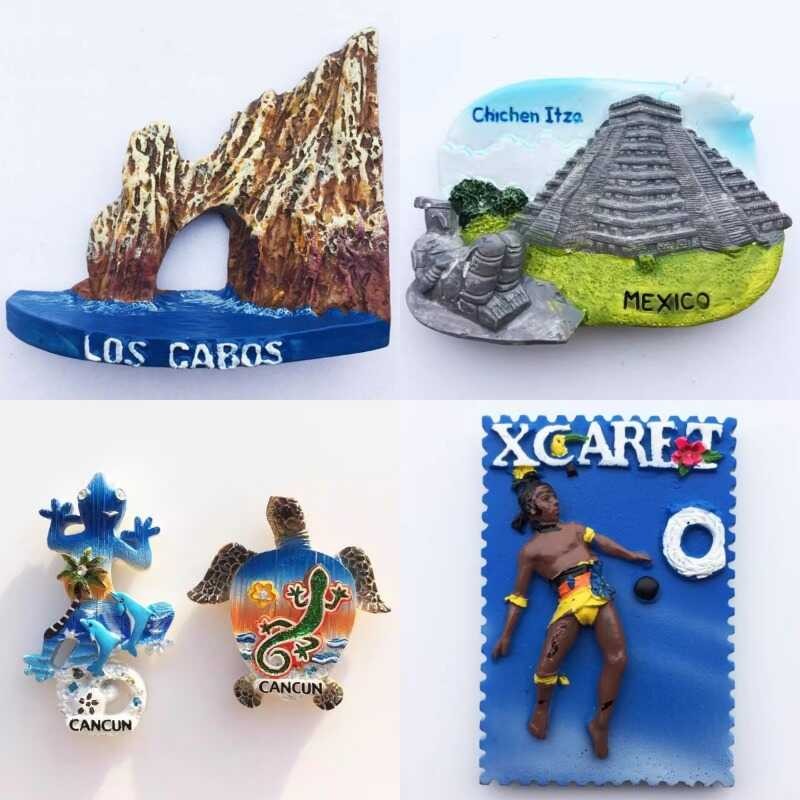Mexico Magnets Cancun Los Cabos Tourist Souvenirs Chichen Itza Fridge ...