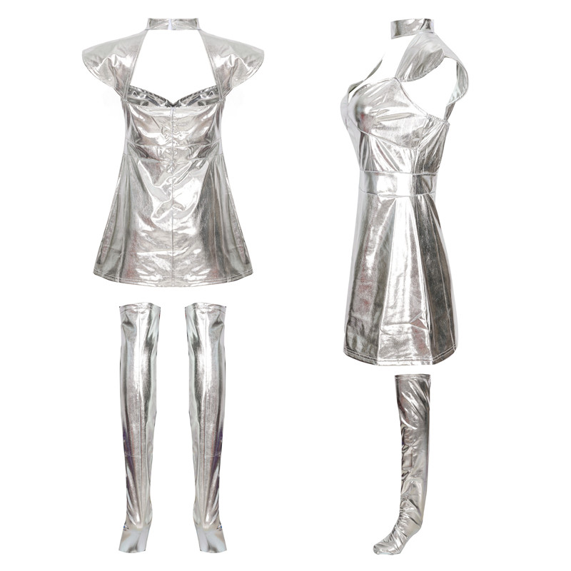 Space Woman Sexy Silver Dress For Woman Adult Astronaut Planet Future ...