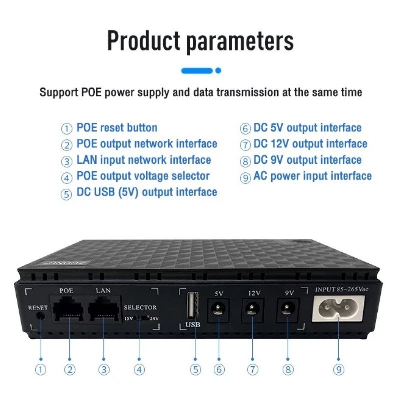 CCTV UPS Power Supply 10400mAh for Wifi Router Modem Power Camera ...