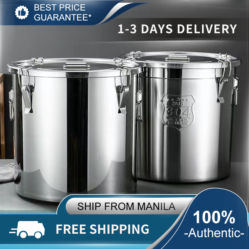 high-capacity rice dispenser 25kilos stainless rice storage container ...