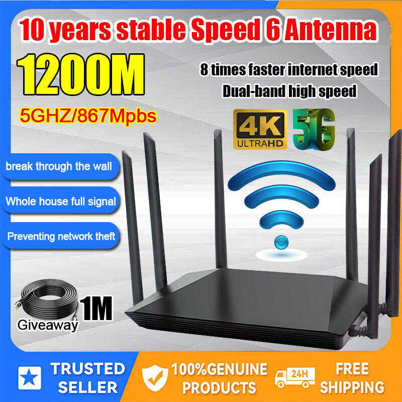 Ethernet Strongest Fast Dual Band 1200Mbps Wireless Wifi Router Long ...